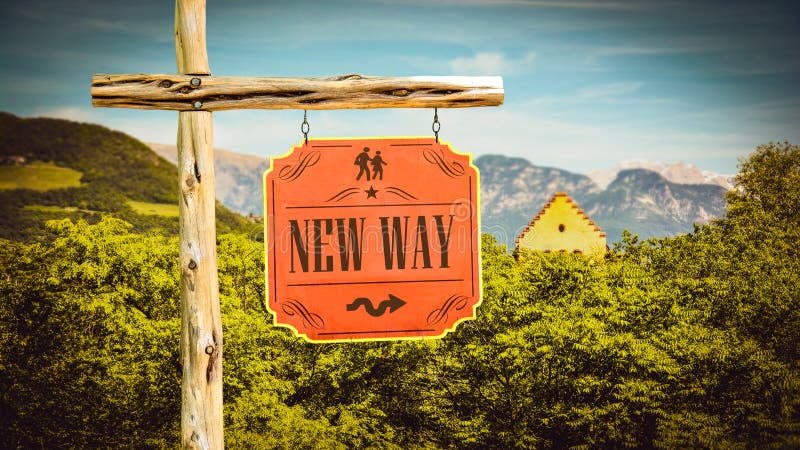 Street Sign New Way stock photo. Image of change, hope - 167414052