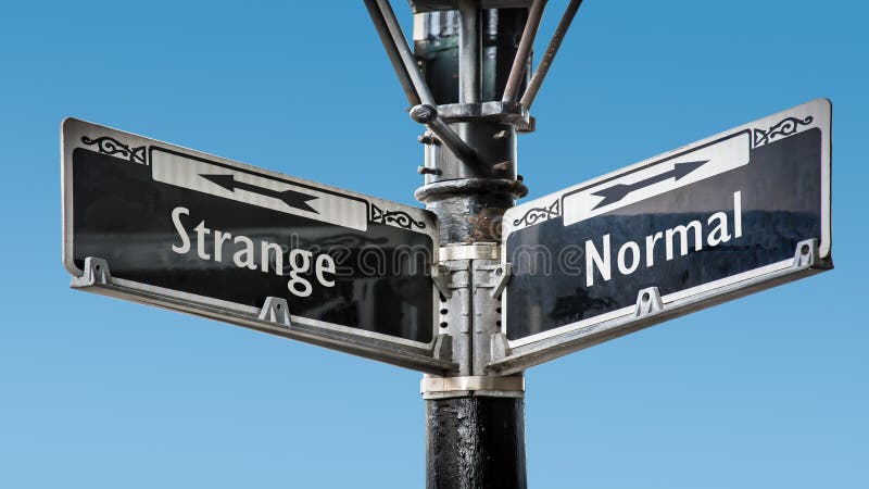 Street Sign Normal Versus Strange Stock Illustration - Illustration of ...
