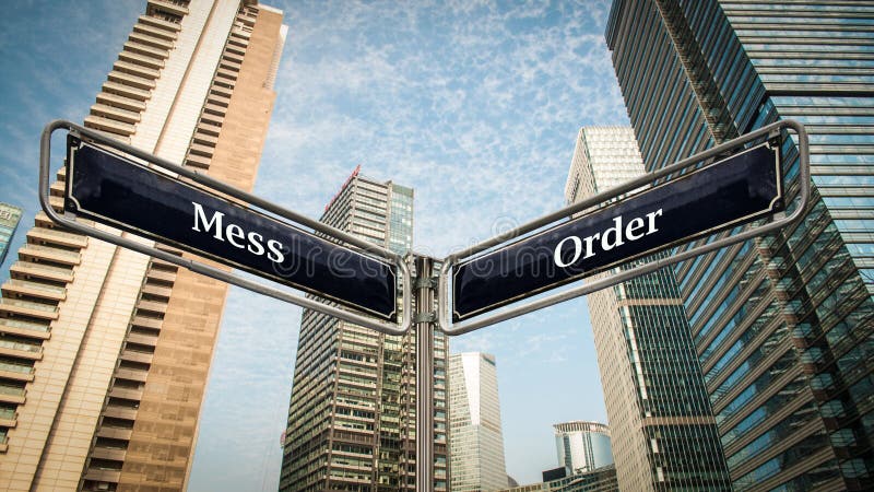 Street Sign Order Versus Mess Stock Image - Image of sloppy, alright ...