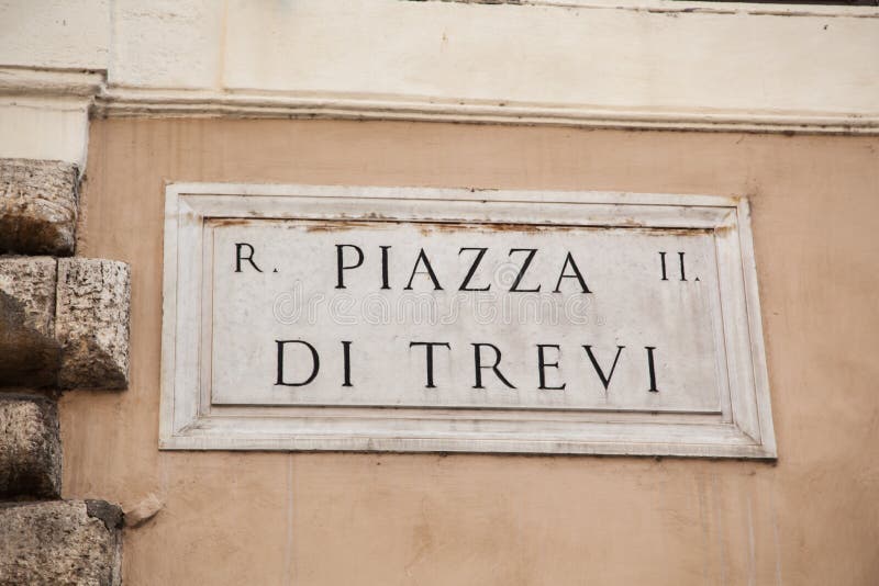 Street Sign Piazza Di Trevi Rome Stock Photos - Free & Royalty-Free ...