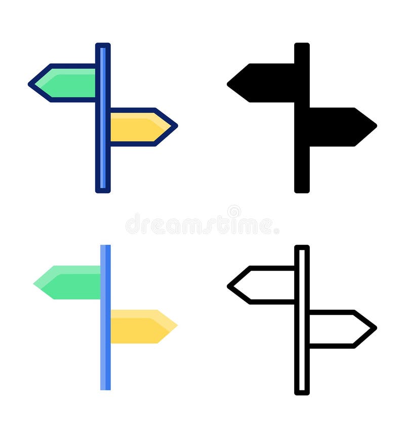 Street Sign. Pointer and Location Icons Stock Vector - Illustration of ...