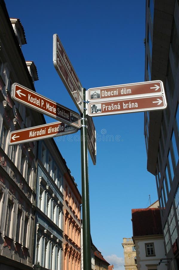 Street sign in Prague stock photo. Image of czech, prague - 10861424