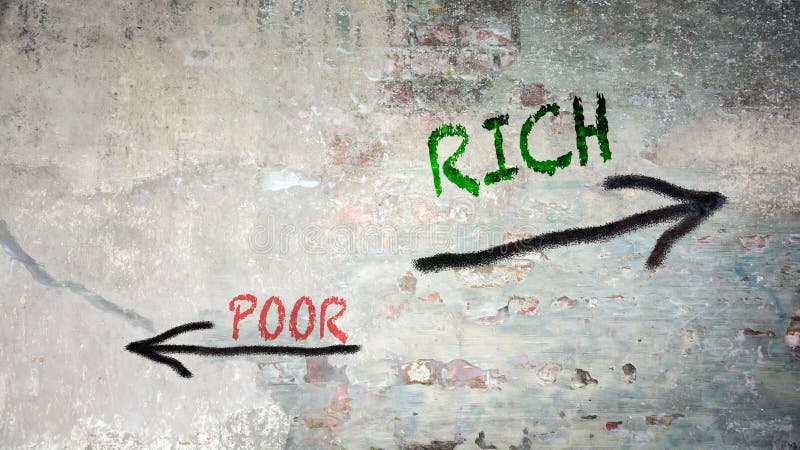 Street Sign Rich Versus Poor Stock Image - Image of neglect, emergency ...