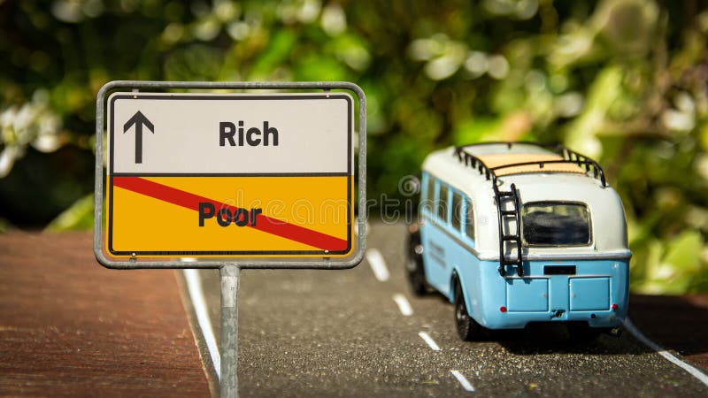 Street Sign Rich Versus Poor Stock Photo - Image of homeless ...