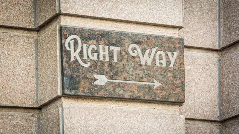 Street Sign Right Way stock image. Image of achievement - 246475449
