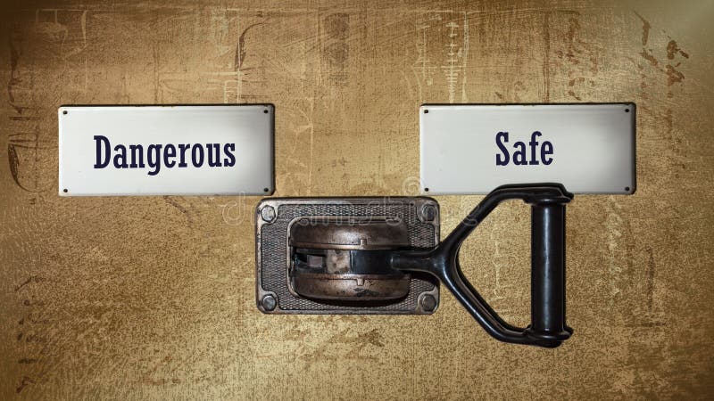Street Sign Safe Versus Dangerous Stock Photo - Image of profits ...