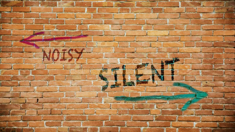 Street Sign Silent Versus Noisy Stock Photo - Image of road, louder ...