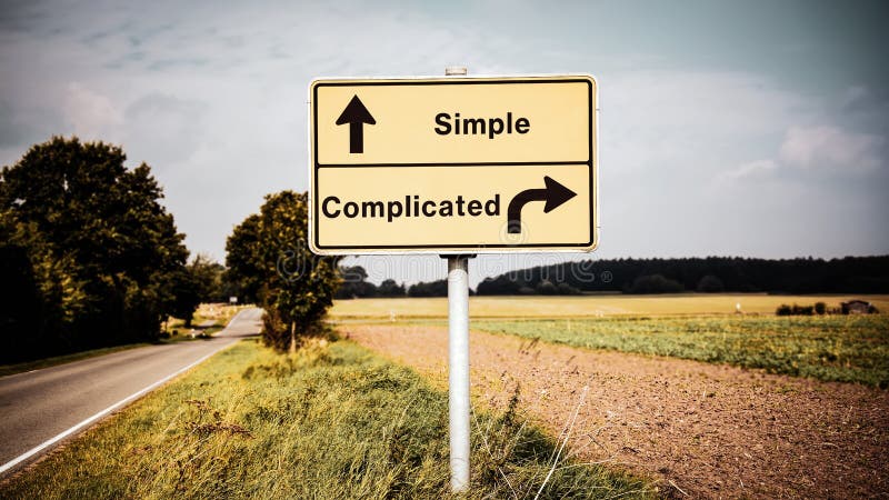 Street Sign Simple Versus Complicated Stock Illustration - Illustration ...
