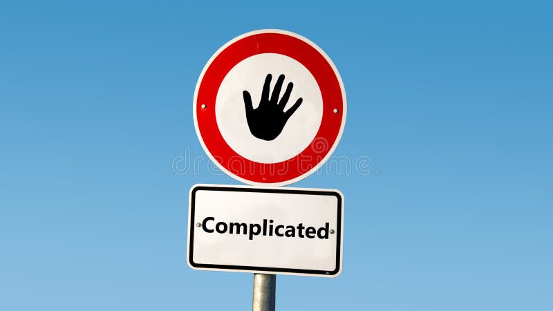 Street Sign Simple Versus Complicated Stock Photo - Image of problems ...