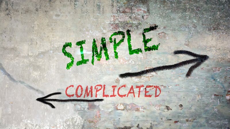 Street Sign Simple Versus Complicated Stock Photo - Image of difficult ...