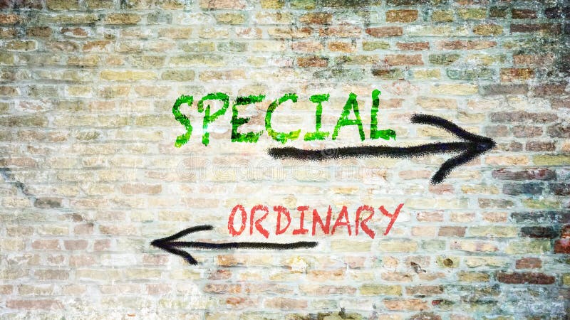 Street Sign Special Versus Ordinary Stock Photo - Image of opportunity ...