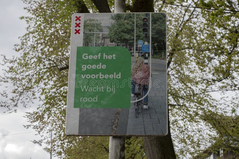 Street Sign Stop at the Red Light at Amsterdam the Netherlands 18-4 ...
