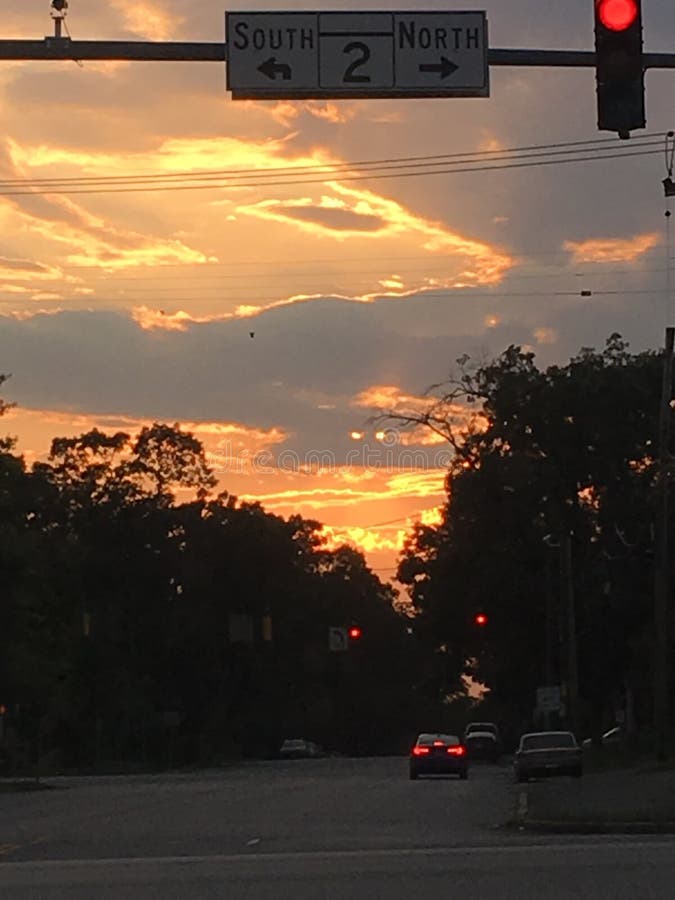 Street Signs at Sunset stock photo. Image of street, road - 77358796