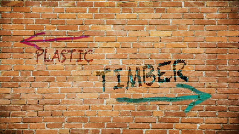 Street Sign Timber Versus Plastic Stock Image - Image of softener ...