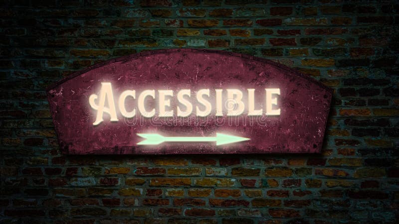Street Sign to Accessible stock image. Image of direction - 256474375