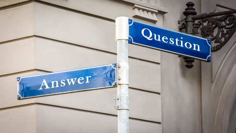 Street Sign To Answer Versus Question Stock Image - Image of help ...