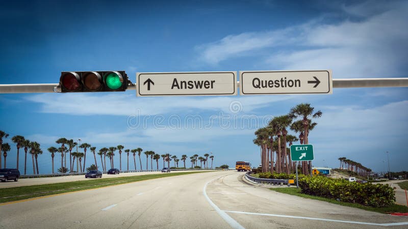 Street Sign To Answer Versus Question Stock Image - Image of ...