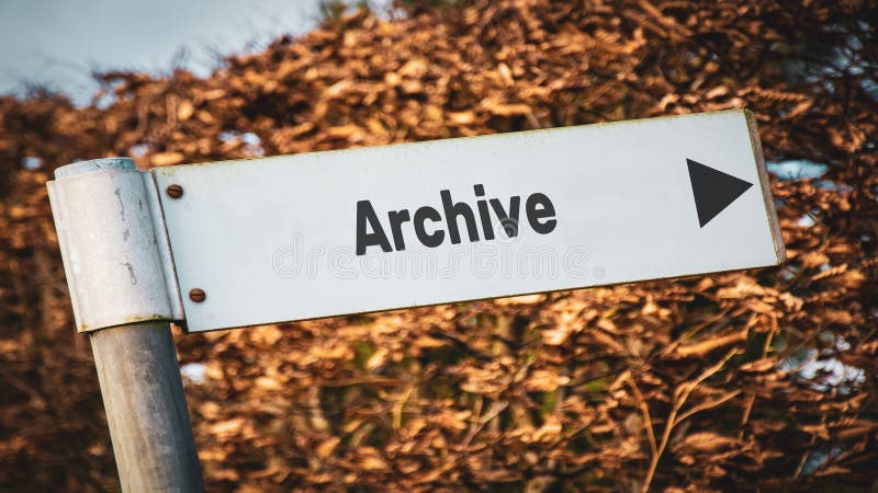 Street Sign to Archive stock image. Image of file, drawer - 187219109