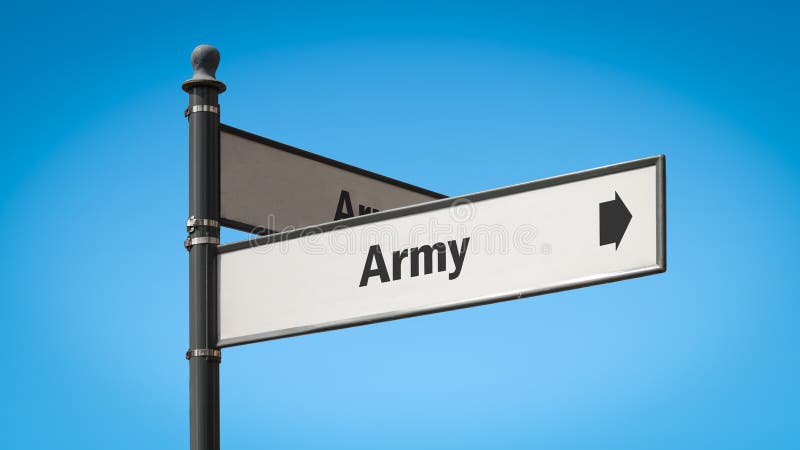 Street Sign to Army stock photo. Image of force, nato - 168591290
