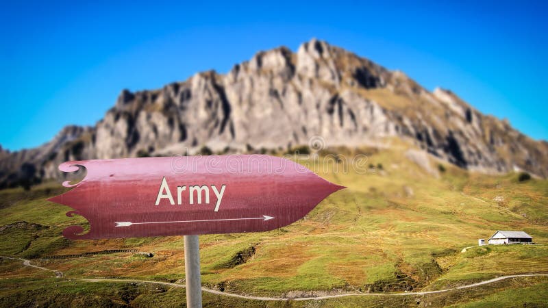 Street Sign to Army stock image. Image of soldier, military - 182941073