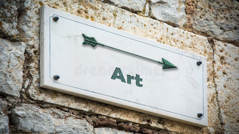 Street Sign to Art stock image. Image of artwork, direction - 237673299