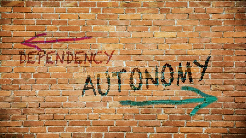 Street Sign To Autonomy Versus Dependency Stock Image - Image of ...