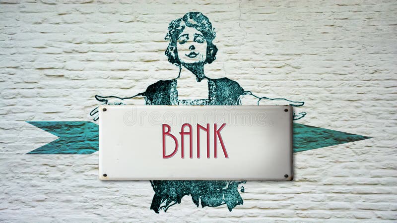 Street Sign to Bank stock photo. Image of indebtedness - 200484002