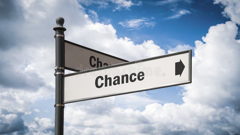 Street Sign to Chance stock image. Image of problem - 165909083