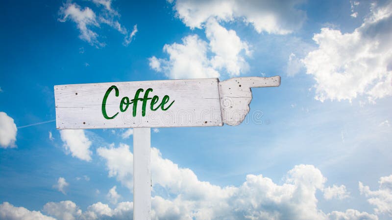Street Sign to Coffee stock image. Image of house, latte - 171422135
