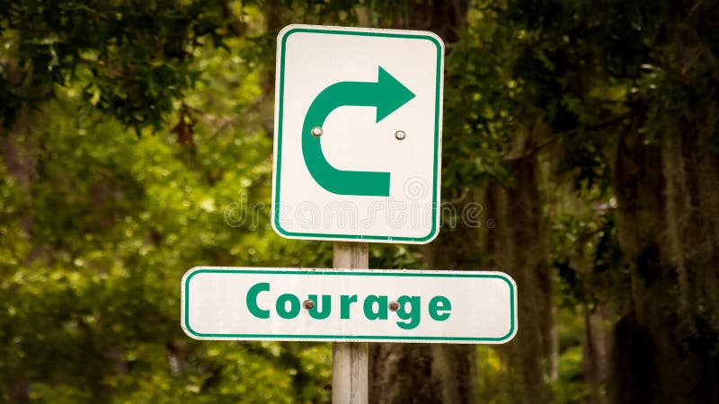 Street Sign to Courage stock image. Image of human, bravery - 172344249