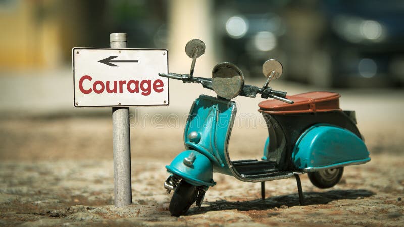 Street Sign to Courage stock photo. Image of brave, courageous - 176463312