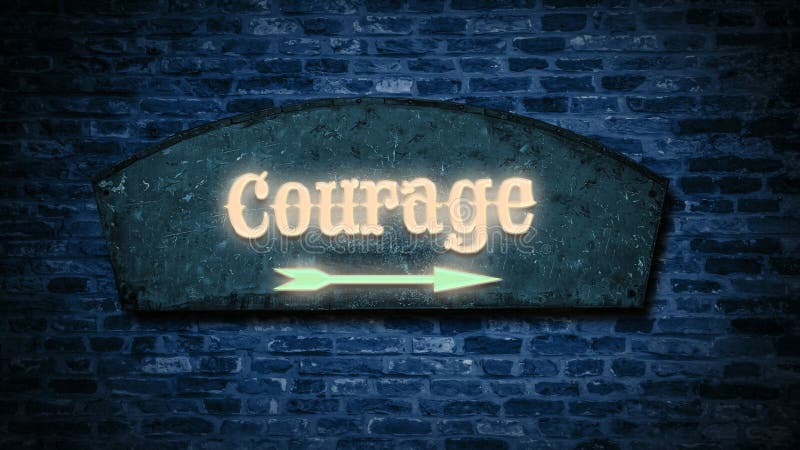 Street Sign to Courage stock photo. Image of intervene - 211600074