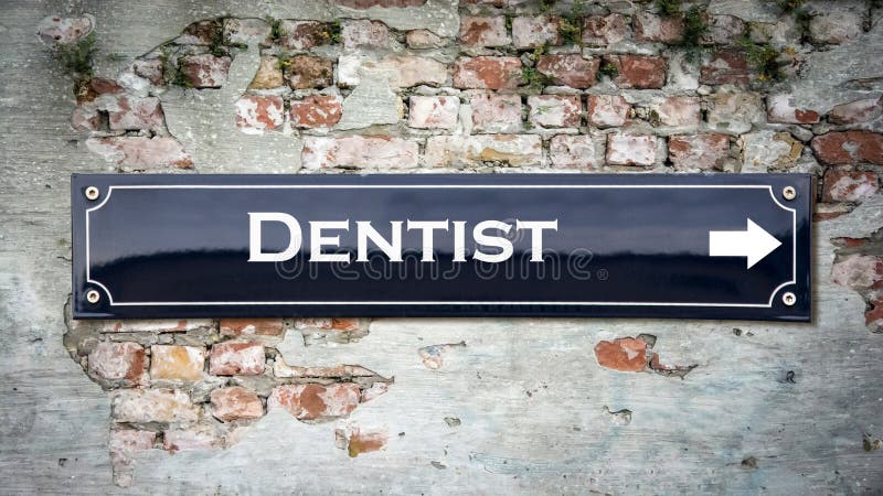 Street Sign to Dentist stock image. Image of barber - 154482777