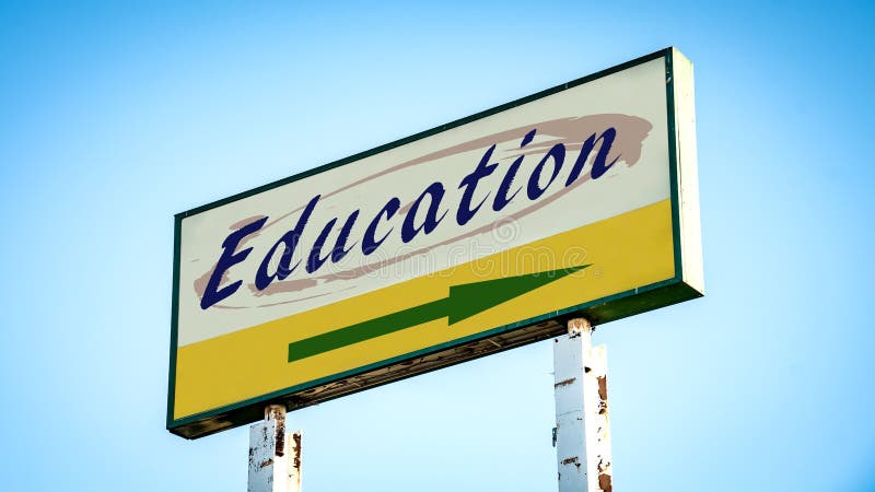 Street Sign to Education stock image. Image of shield - 172856811