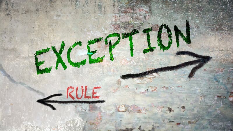 Street Sign To Exception Versus Rule Stock Image - Image of confirm ...