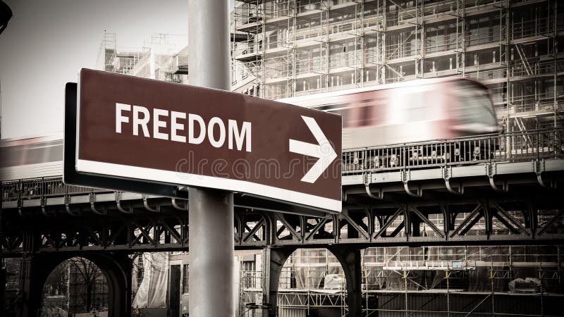 Street Sign to Freedom stock image. Image of decisions - 151425657
