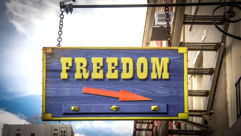 Street Sign to Freedom stock image. Image of obstacles - 151669635