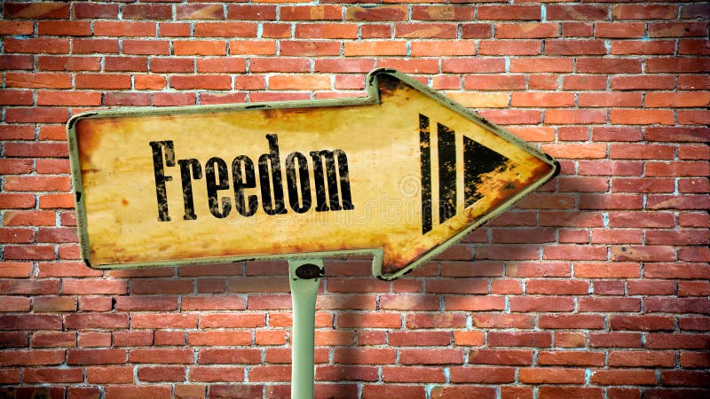Street Sign to Freedom stock image. Image of compulsion - 154483339