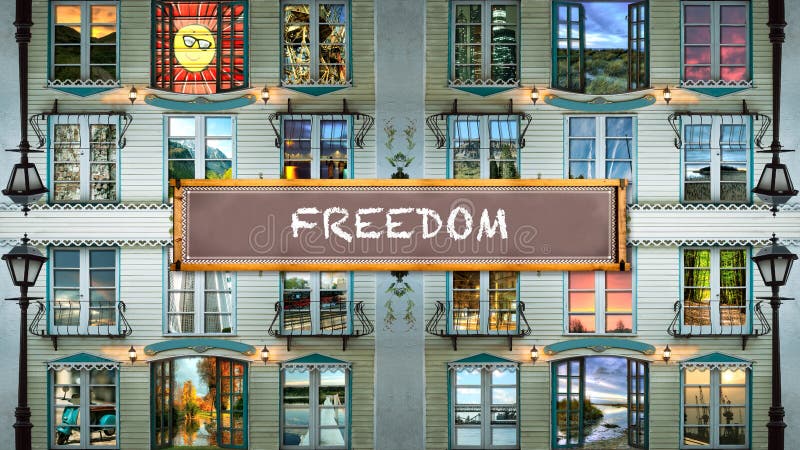 Street Sign to Freedom stock image. Image of freedom - 207469469