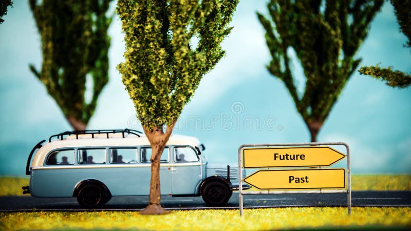 Street Sign To Future Versus Past Stock Image - Image of motivation ...