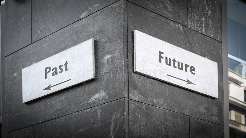 Street Sign To Future Versus Past Stock Image - Image of motivate ...