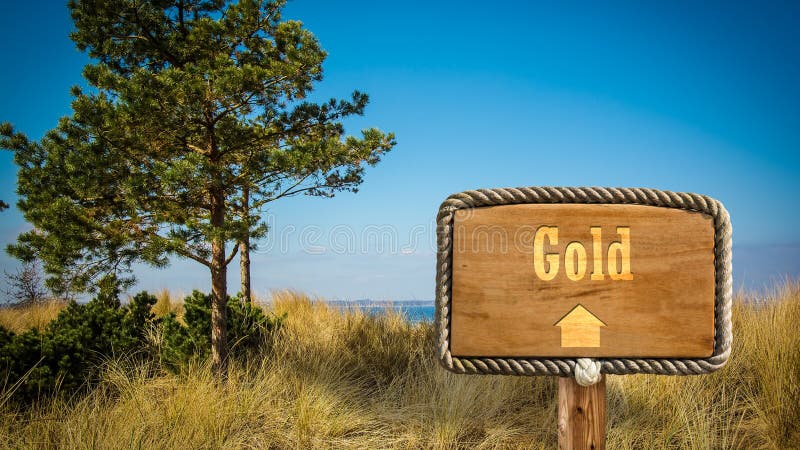 Street Sign to Gold stock image. Image of signpost, shield - 159217151