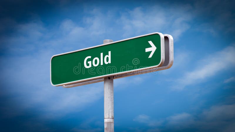Street Sign to Gold stock image. Image of sign, golden - 185330553