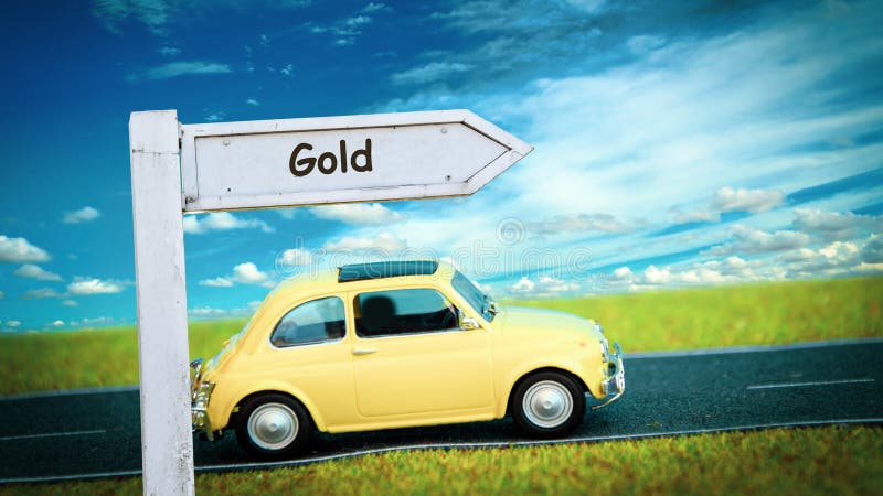 Street Sign to Gold stock image. Image of precious, gold - 200483969