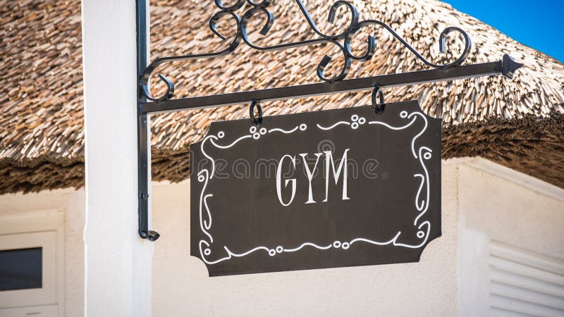 Street Sign to Gym stock photo. Image of signpost, sportive - 161339708