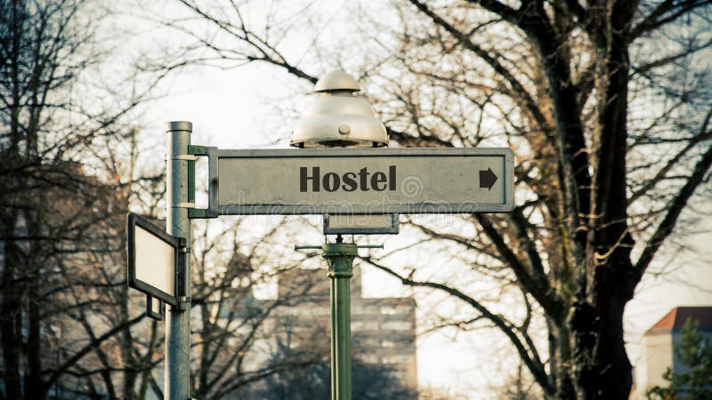 Sign of the hostel stock photo. Image of travel, information - 63993852