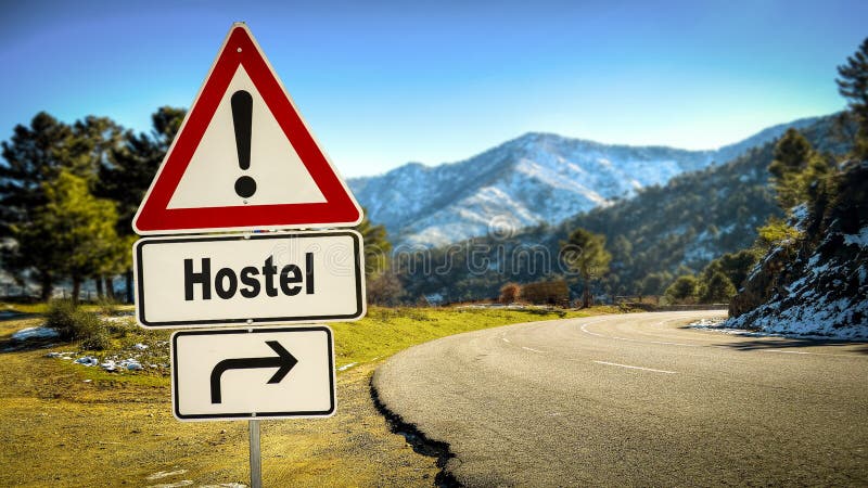 Sign of the hostel stock photo. Image of travel, information - 63993852