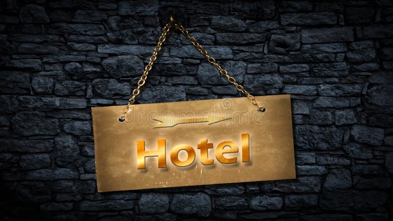 Street Sign to Hotel stock image. Image of road, business - 161339557