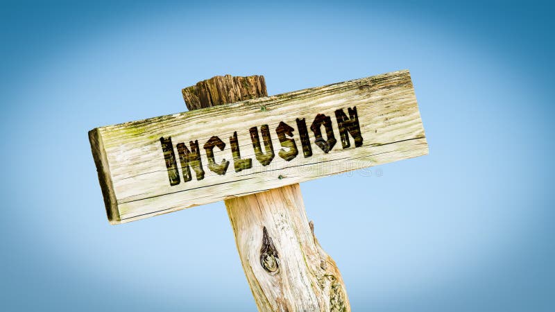 Street Sign to Inclusion stock image. Image of direction - 157965969