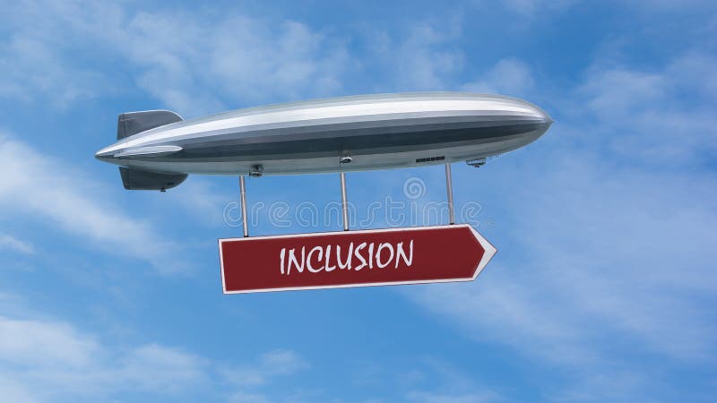 Street Sign to Inclusion stock illustration. Illustration of welcome ...